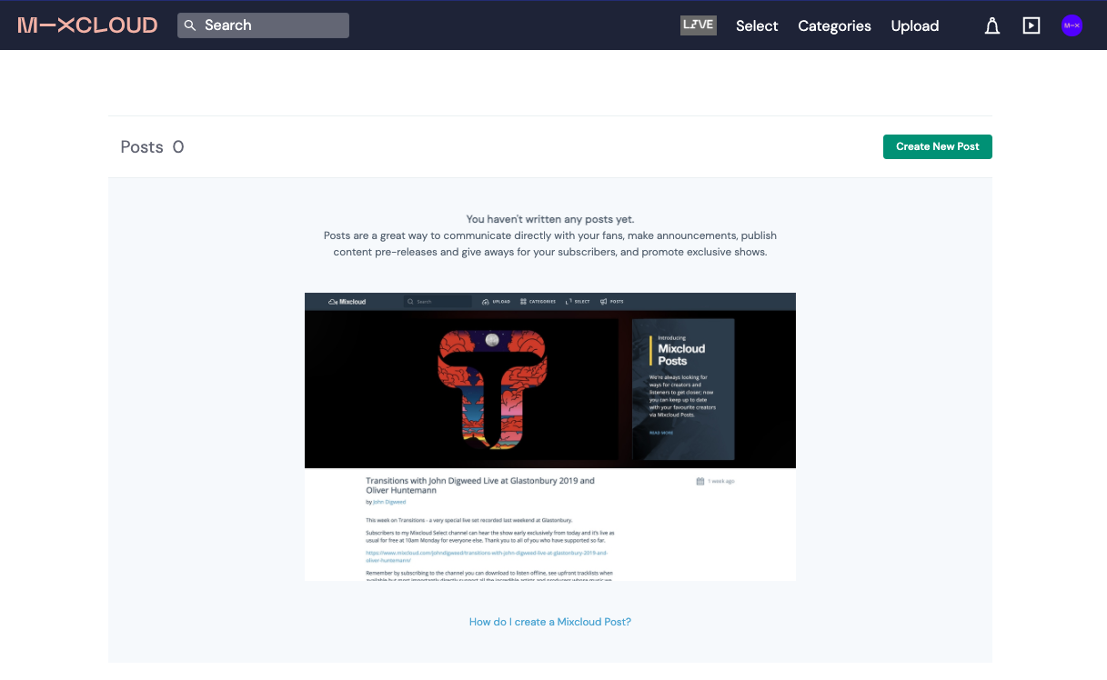 How do I create a Mixcloud Post? – Mixcloud Help Center